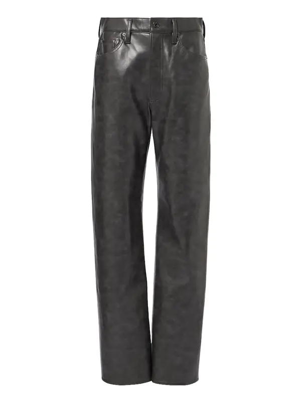 AGOLDE Kelly High-rise Straight Leather Pants - Black