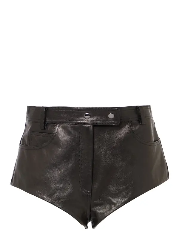 Magda Butrym High-rise Leather Shorts - Black