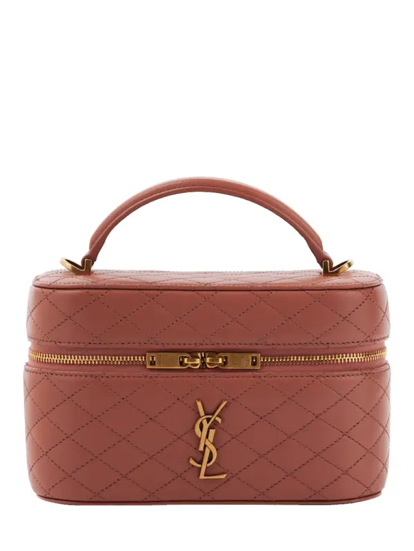Saint Laurent Gaby Quilted Leather Vanity Bag - Pink
