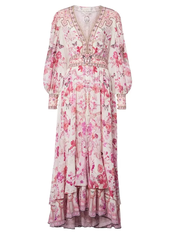 Camilla Botanical Novella Maxi Dress - Pink