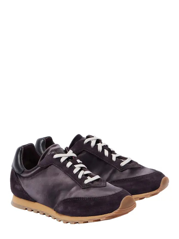 Le Monde Beryl Slim Runner Satin Sneakers - Brown