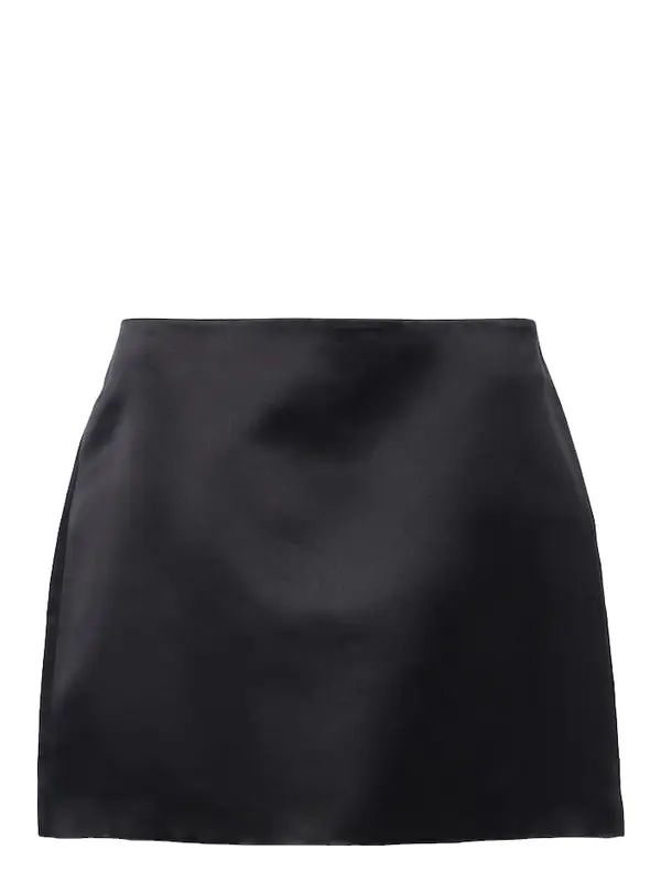 LISA YANG Silk Satin Mini Skirt - Blue