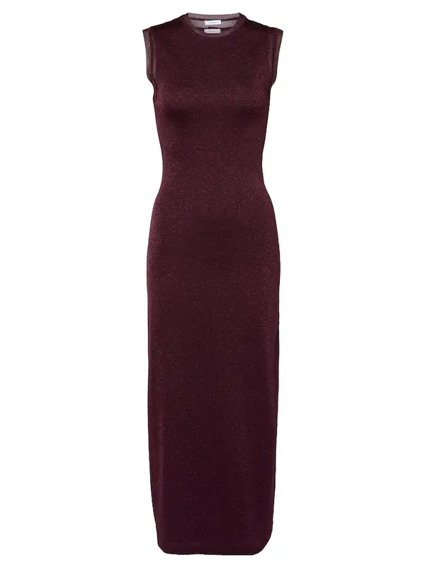 FERRAGAMO Lurex® Maxi Dress - Burgundy