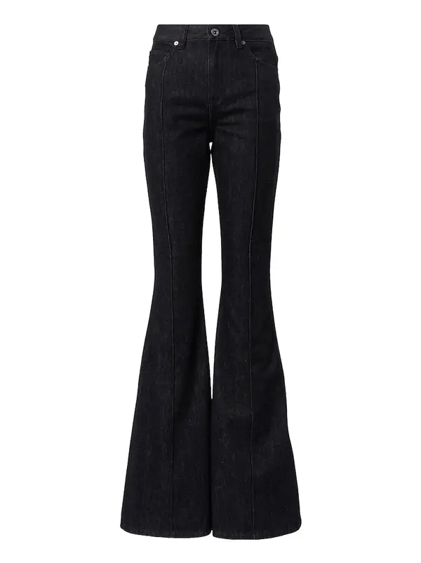 SELF-PORTRAIT High-rise Flared Jeans - Black