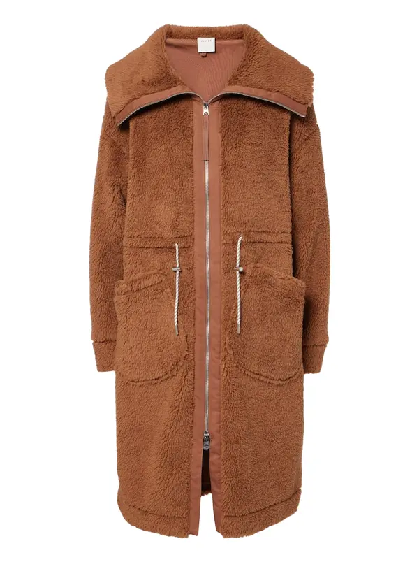Varley Logan Teddy Overcoat - Brown