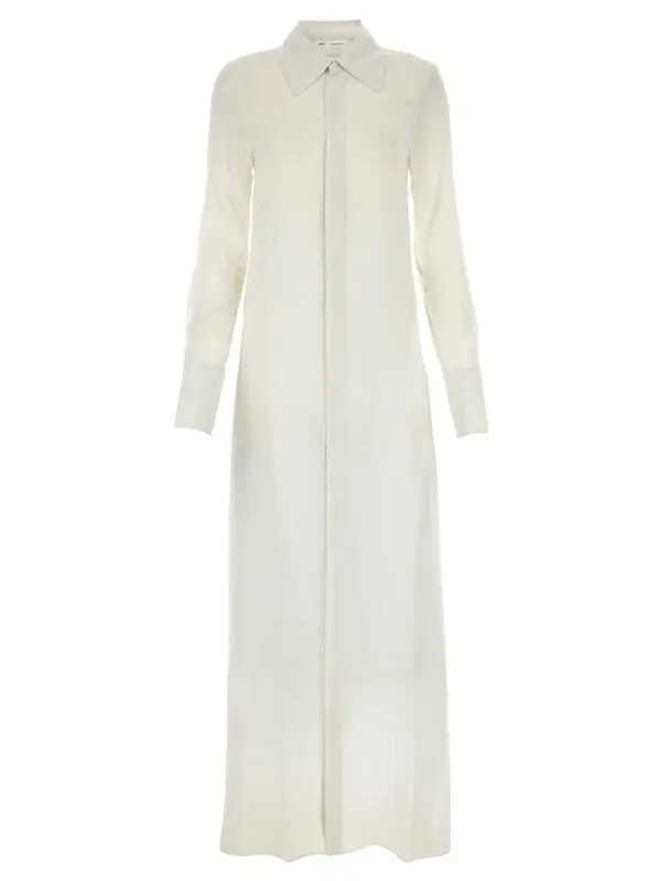 Ami Crepe Shirt Dress - White