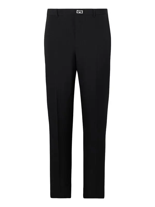 Givenchy Tapered Logo-embellished Wool Trousers - Black
