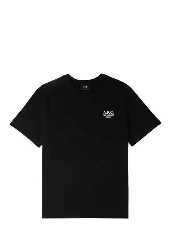 A.p.c. Logo-embroidered Cotton-jersey T-shirt - Black