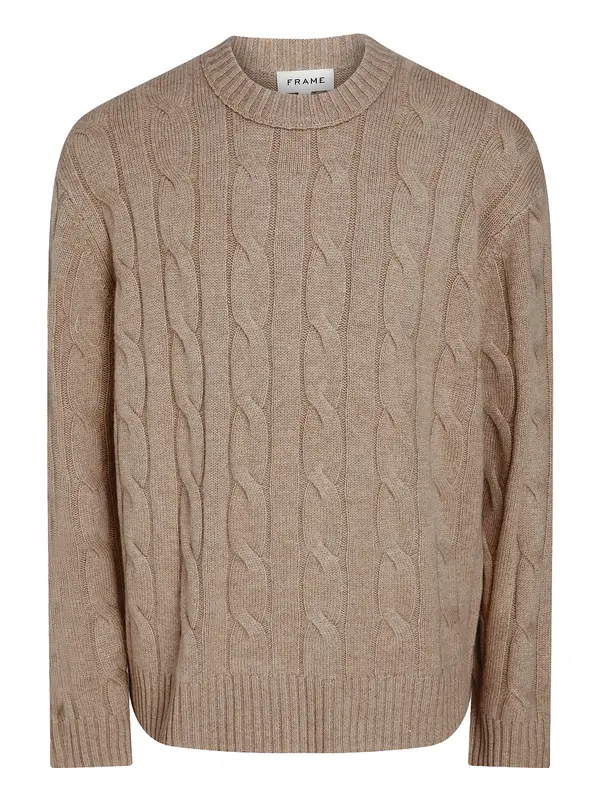 FRAME Cable-knit Cashmere Sweater - Taupe