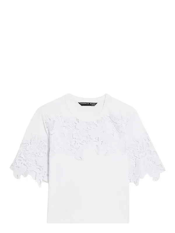 Veronica Beard Carnaby Guipure Lace-paneled T-shirt - White