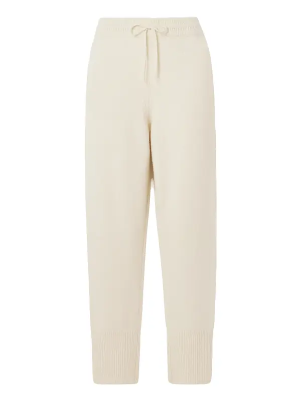 TOTEME Embroidered Cashmere Track Pants - White