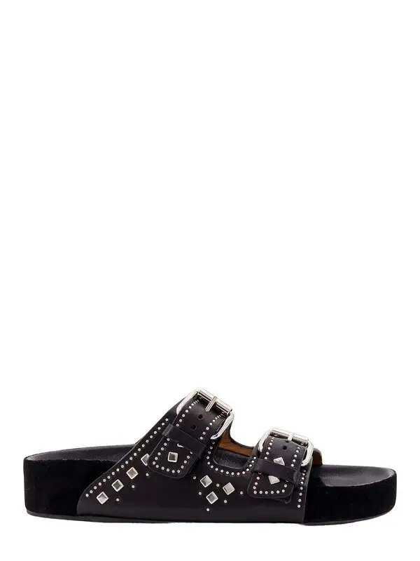 Isabel Marant Leather Studded Sandals - Black