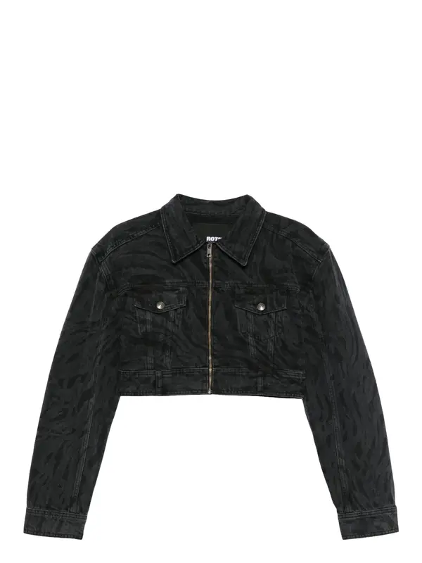 Remain Birger Christensen Zebra-print Denim Jacket - Black