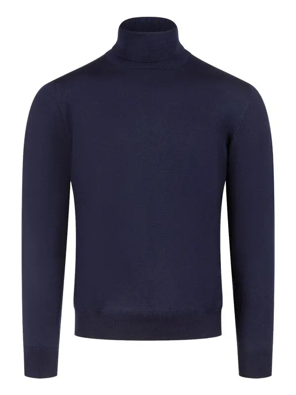 BARBA NAPOLI Maglia Turtleneck Sweater - Blue