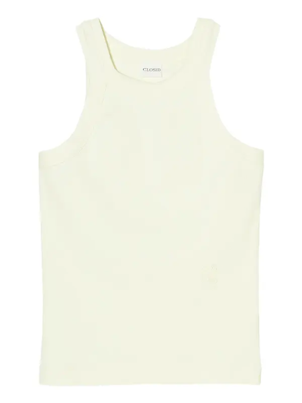 Closed Racer Tank Top - White