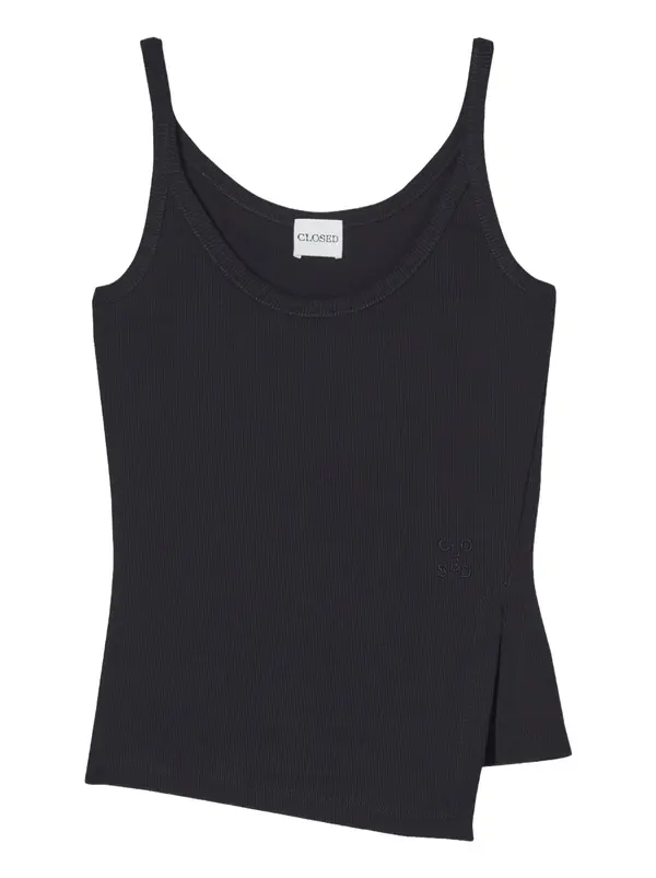 Closed Asymmetric Tank Top - Black