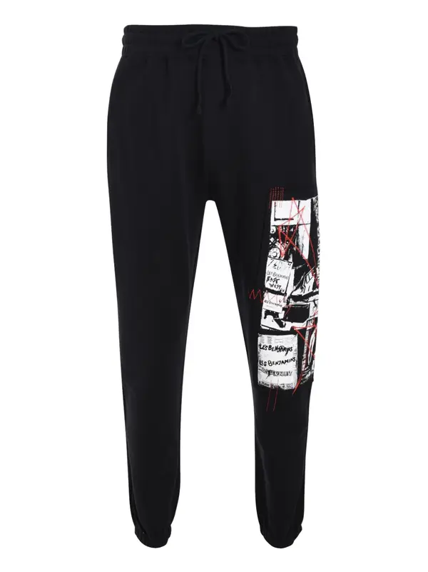 LES BENJAMINS Graphic-print Track Pants - Black