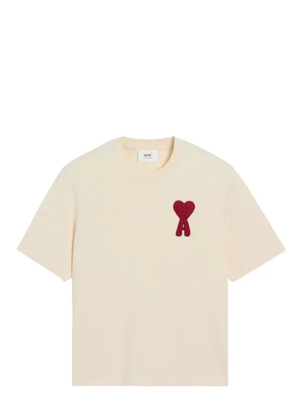 Ami De Coeur-patch Cotton T-shirt - White