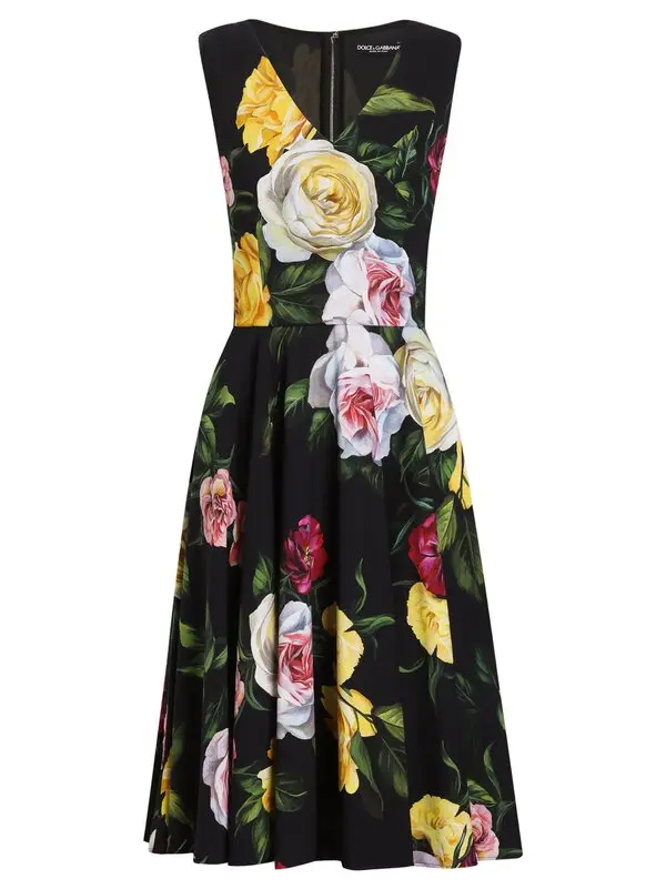 Dolce & Gabbana Peony And Rose- Cady Dress - Print