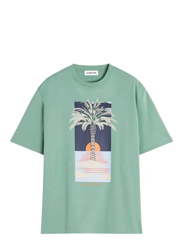 LANVIN Graphic-print T-shirt - Green