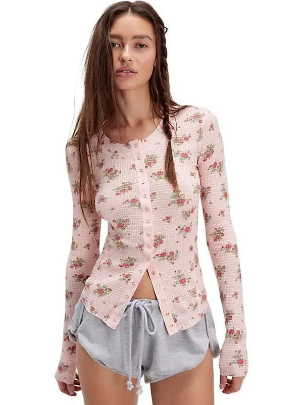 Free People Printed Cardigan - Tulip Combo