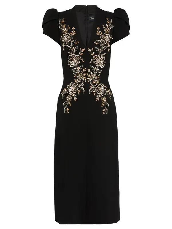 Jenny Packham Freya Midi Dress - Black