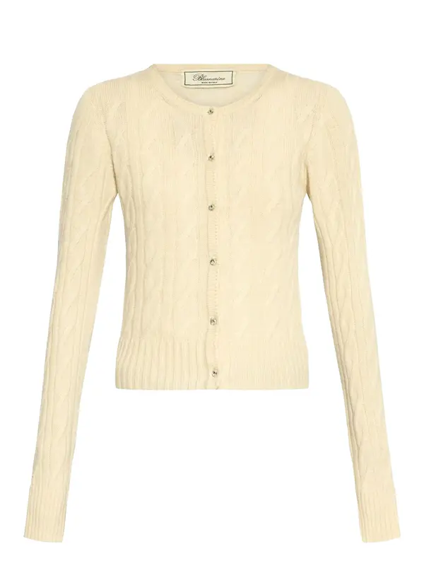 Blumarine Cable-knit Buttoned Knitwear - Neutrals