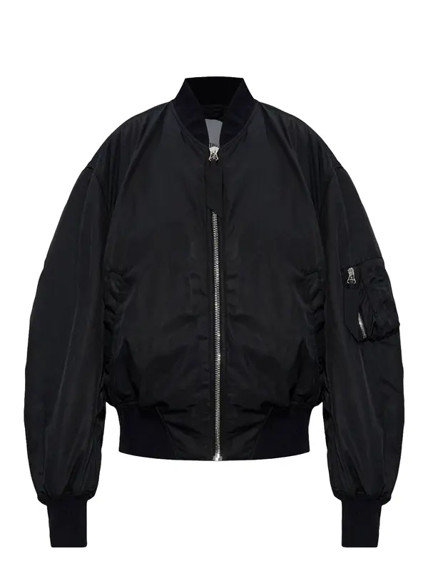 Attico Bishop-sleeves Bomber Jacket - Black