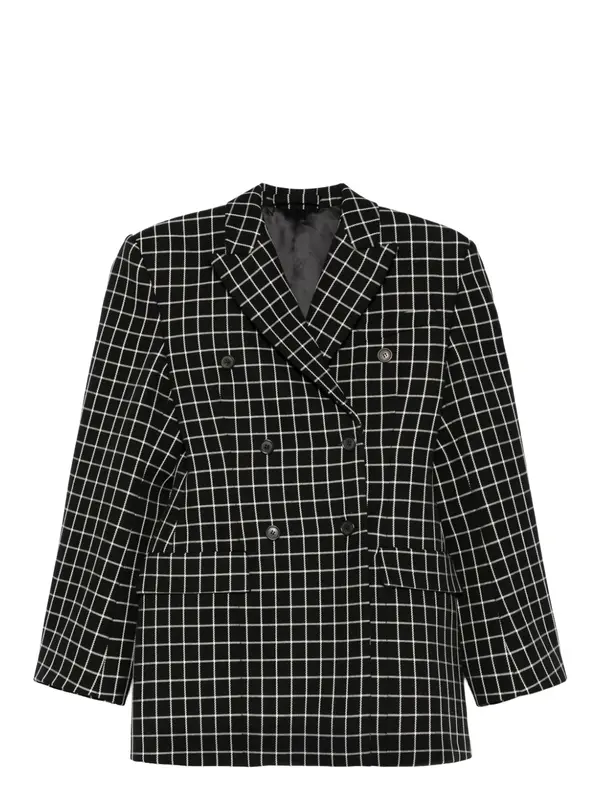 Wardrobe.NYC Check-pattern Blazer - Black