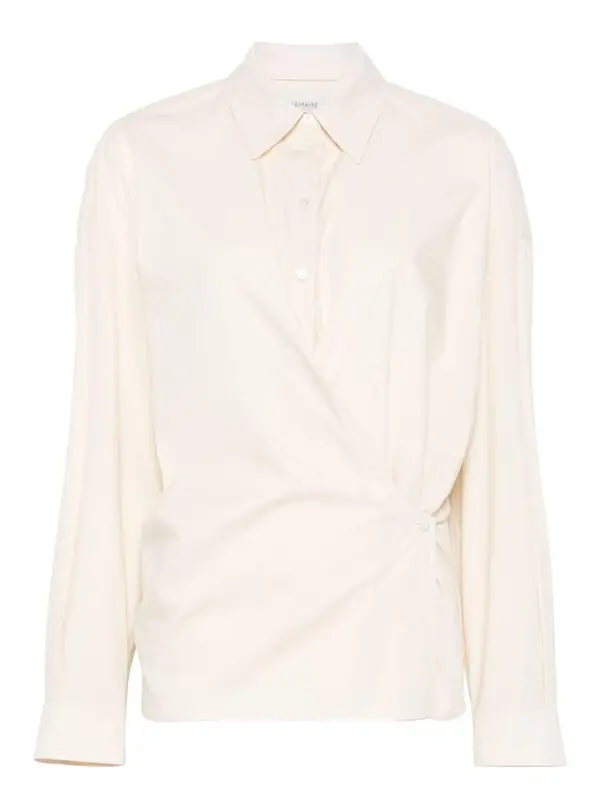 LEMAIRE Straight-collar Twisted Shirt - Neutrals