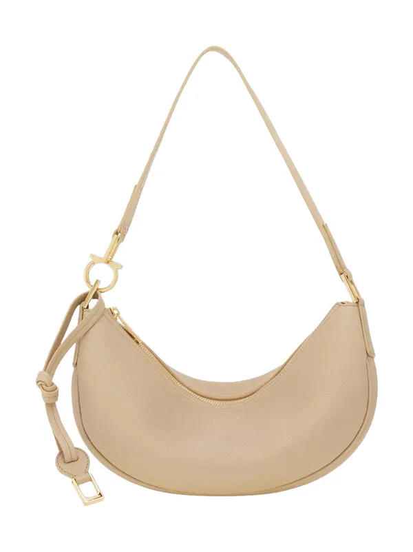 FERRAGAMO Small Hobo Shoulder Bag - Neutrals