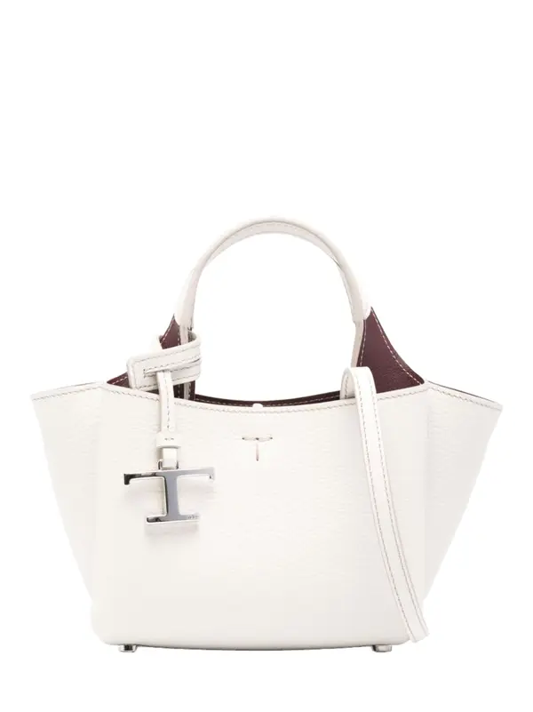 TOD'S Mini Leather Tote Bag - White