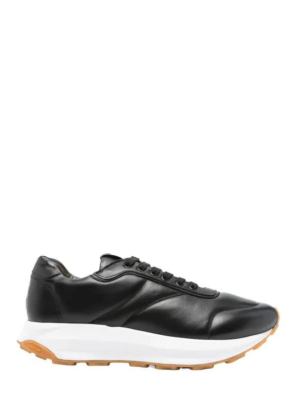 Corneliani Leather Sneakers - Black