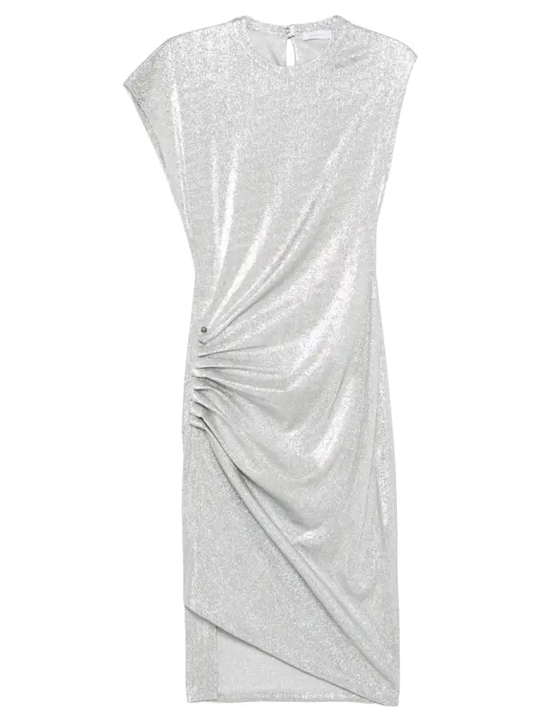 Rabanne Draped Asymmetric Mini Dress - Grey