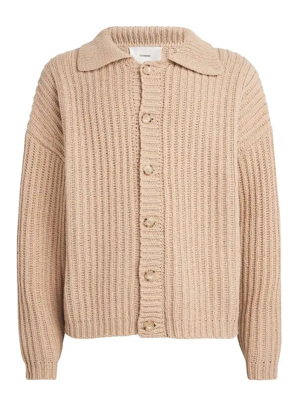 Commas Fisherman Rib Cardigan - Brown