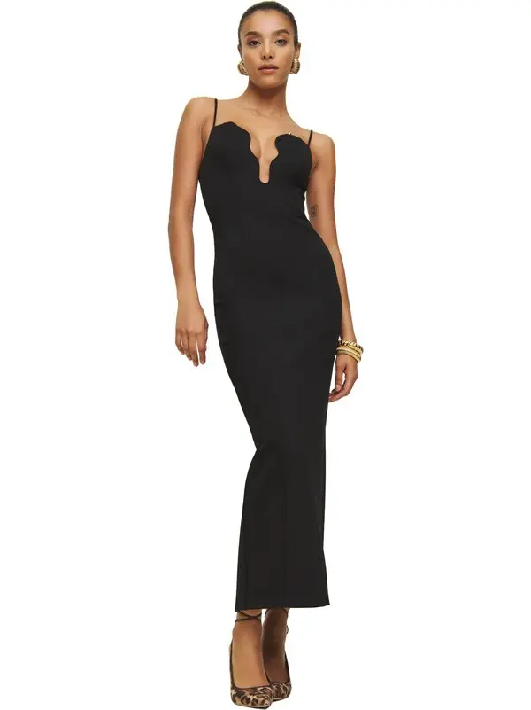 REFORMATION Isa Knit Midi Dress - Black