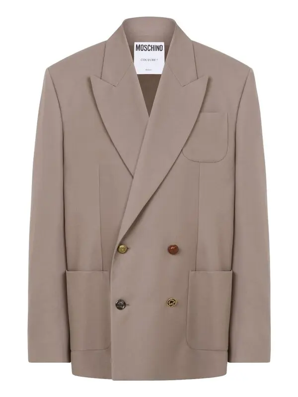 Moschino Double-breasted Blazer - Neutrals