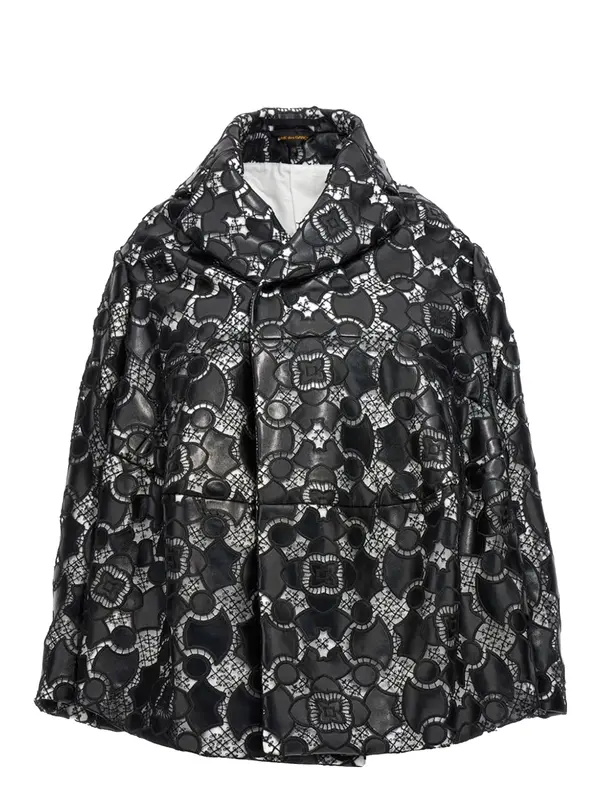 Comme Des Garçons Lace-appliqué Jacket - Black