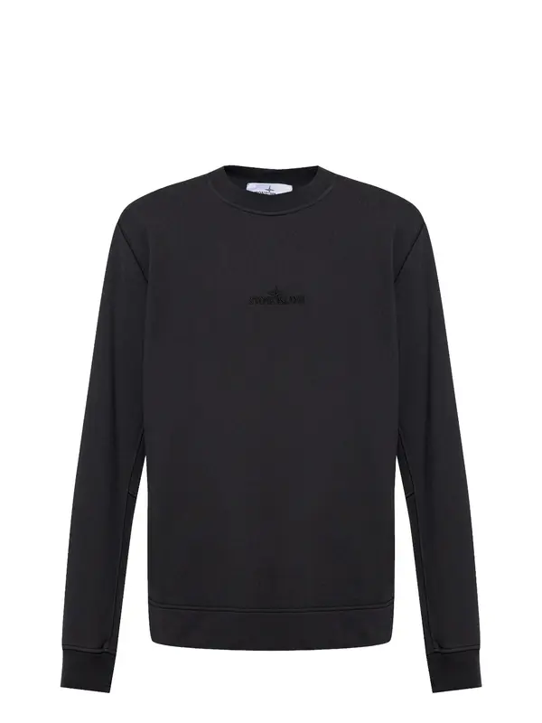 Stone Island Logo-embroidered Sweatshirt - Black