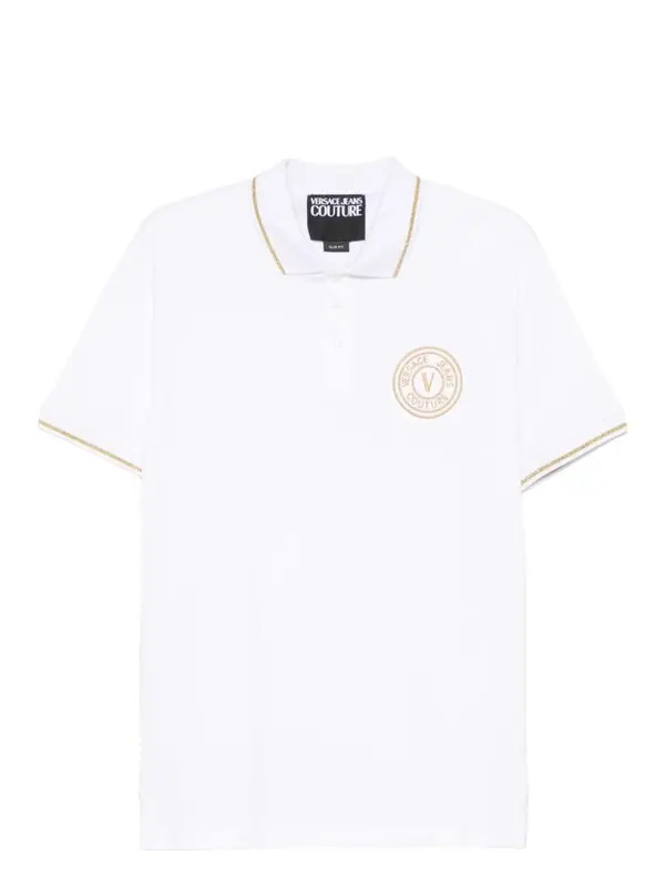 Versace Logo-embroidered Polo Shirt - White