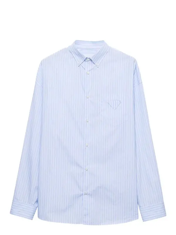 Prada Striped Cotton Shirt - Blue