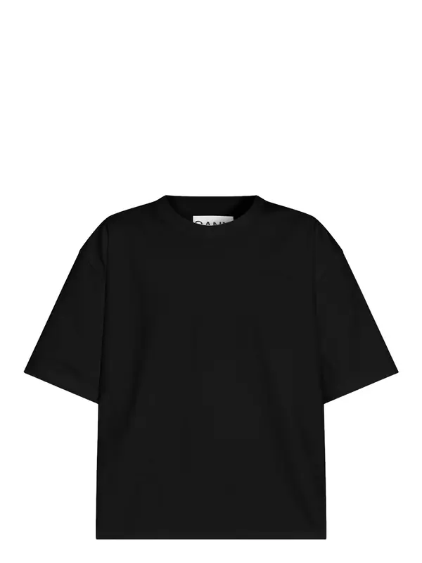 GANNI Tie-fastening T-shirt - Black