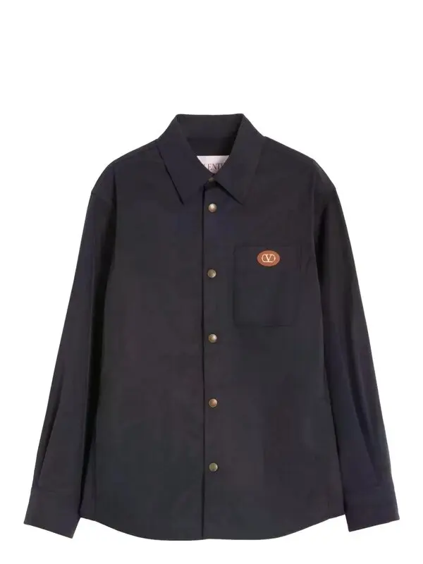 Valentino Garavani Oversize Vlogo Patch Nylon Shirt Jacket - Blue
