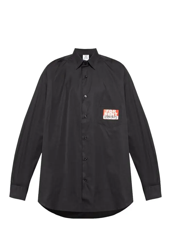 Vetements Sticker-print Shirt - Black