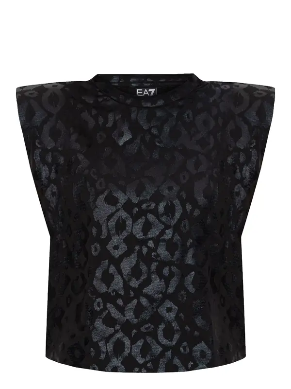 Emporio Armani Leopard-print T-shirt - Black