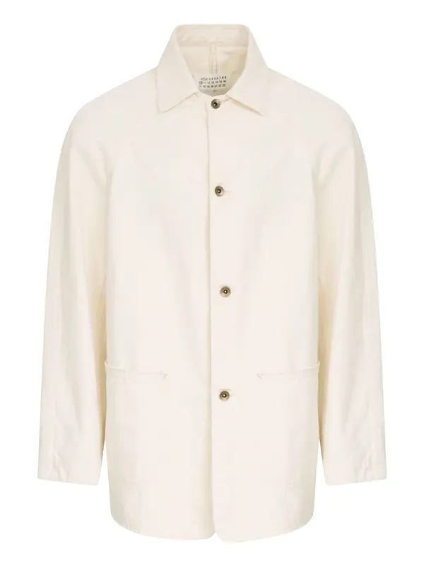 MAISON MARGIELA Cotton Shirt Jacket - Neutrals