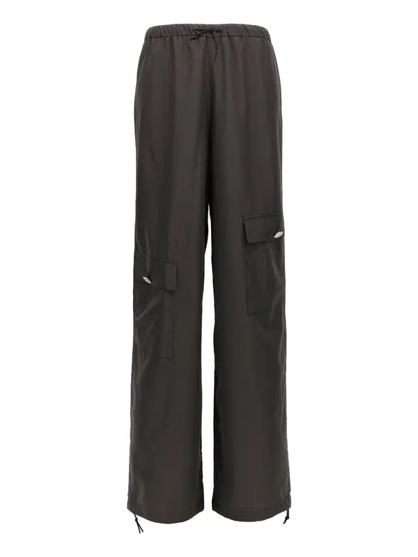 NOT AFTER TEN Parachute Straight Trousers - Black