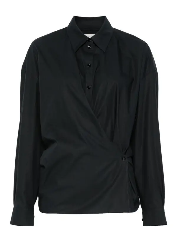 LEMAIRE Straight-collar Twisted Shirt - Black
