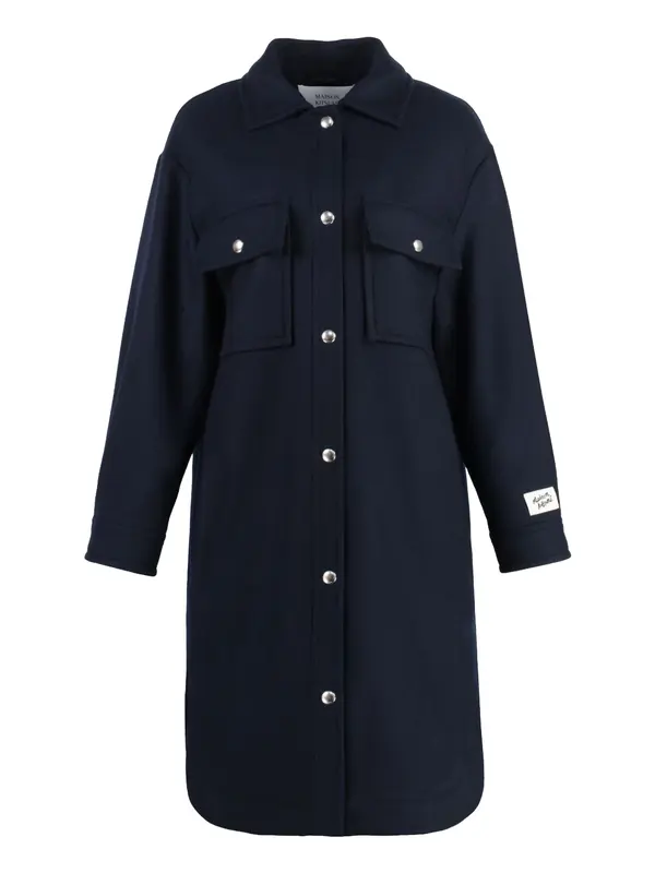 Maison Kitsuné Wool Coat - Blue