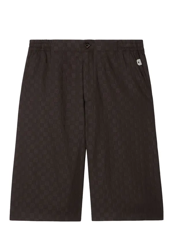 Off-White Damier Shorts - Brown